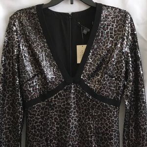 Guess | Dresses | New Guess Longsleeve Animalprint Sequin Dress | Poshmark